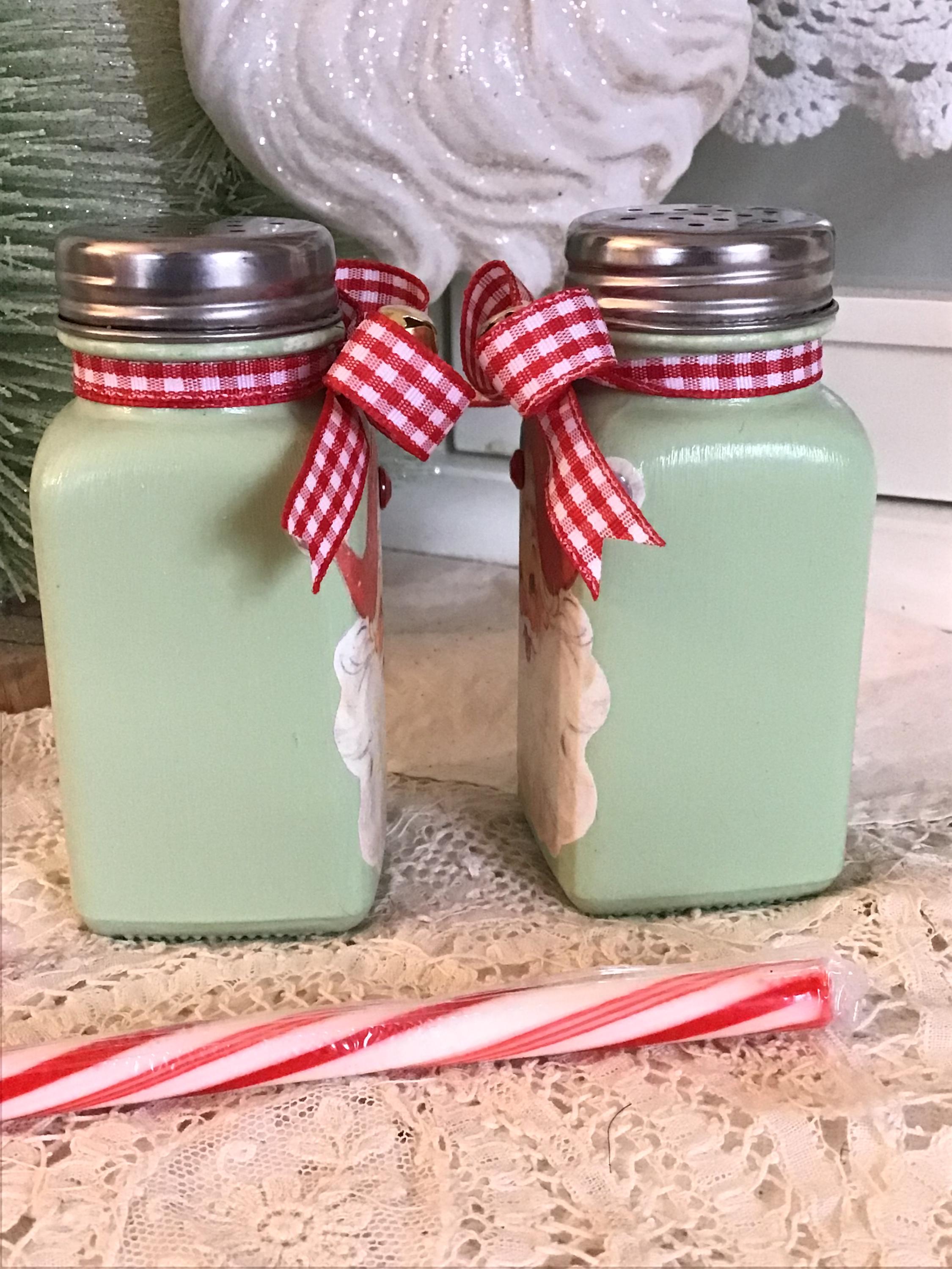 Vintage Winking Santa S&P Shaker Set: Jadeite Style Christmas Kitchen ...