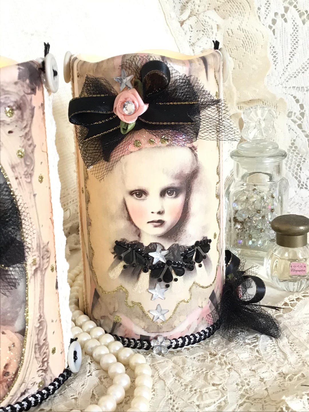 Vintage Halloween Witch LED Candle: Gothic Victorian Decor - Etsy