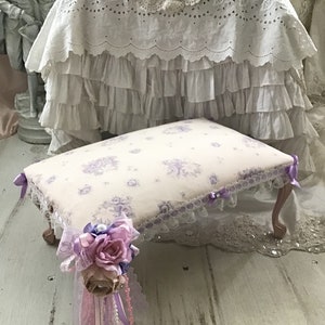 Shabby Decorative Stool, Footstool, Footrest, Fancy Ottoman, Pink ...