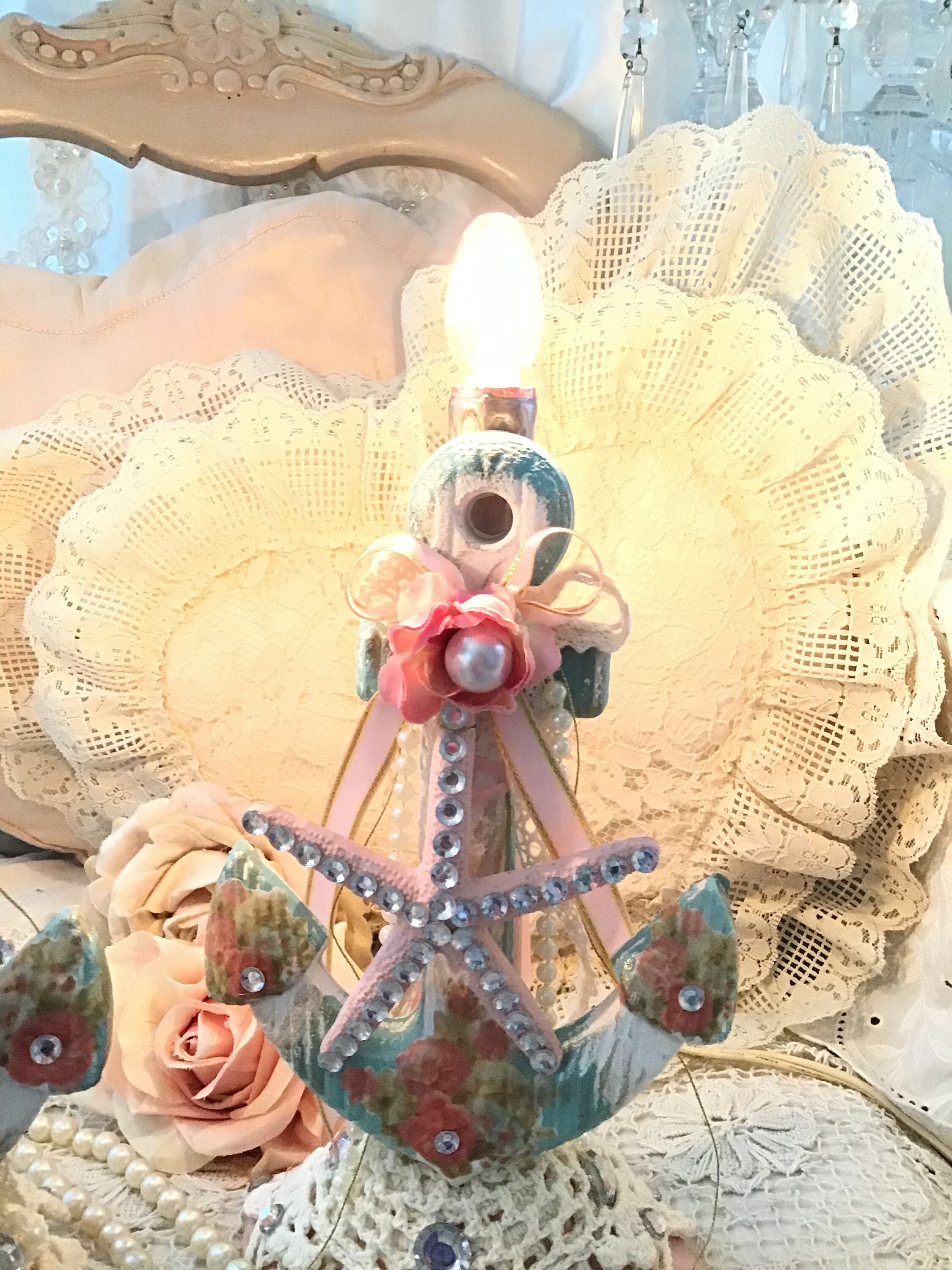 Shabby Nautical Nightlight, Candolier, Window Candlestick, Beach ...