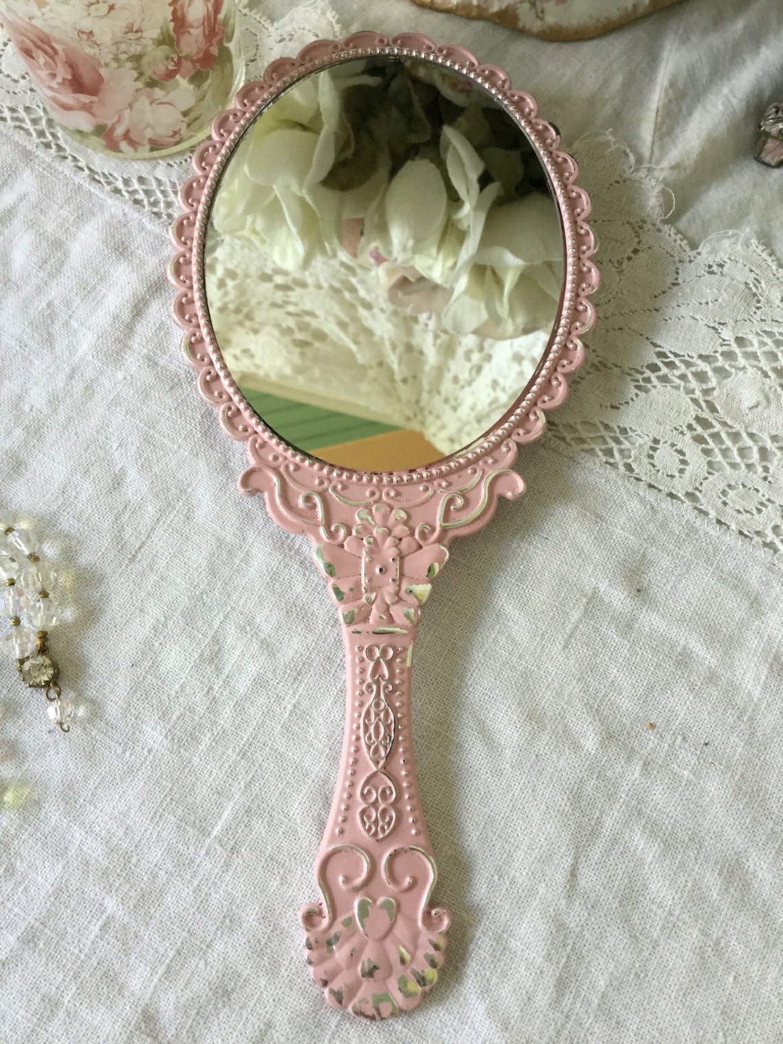 Victorian Style Hand Mirror Handheld Vanity Mirror Shabby - Etsy