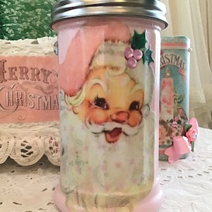 Pink Christmas Santa Sugar Dispenser, Winking, Cocoa Bar, Vintage ...