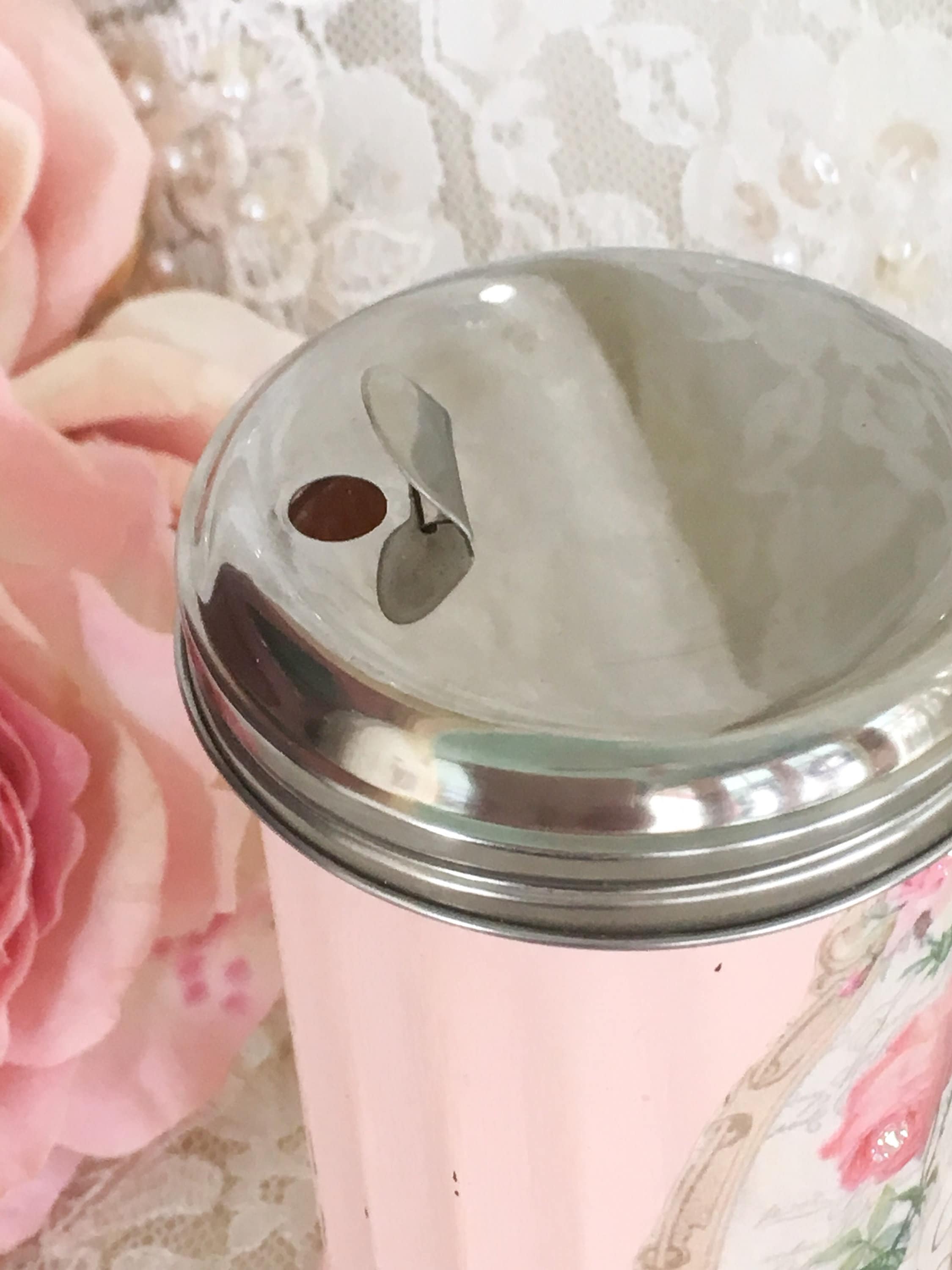 Vintage Style Pink Rose Sugar Dispenser: Shabby Chic Kitchen Decor - Etsy