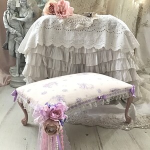 Shabby Decorative Stool, Footstool, Footrest, Fancy Ottoman, Pink ...