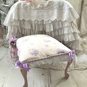 Shabby Decorative Stool, Footstool, Footrest, Fancy Ottoman, Pink ...