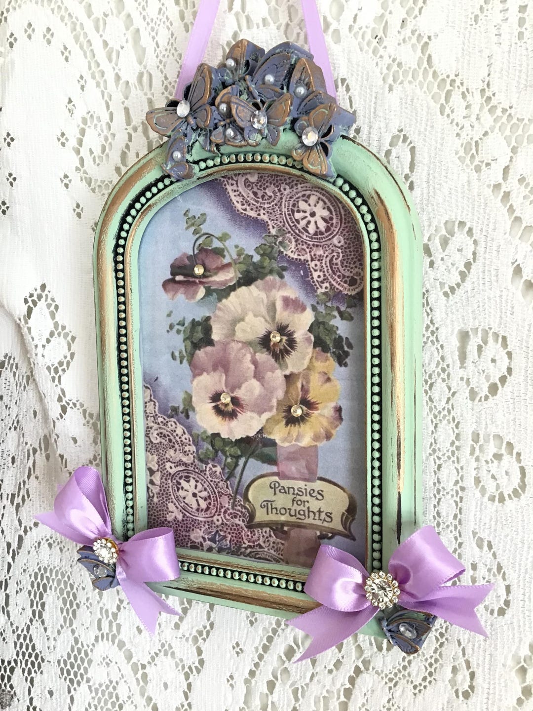 Victorian Pansies Framed Art Pansies for Thoughts - Etsy