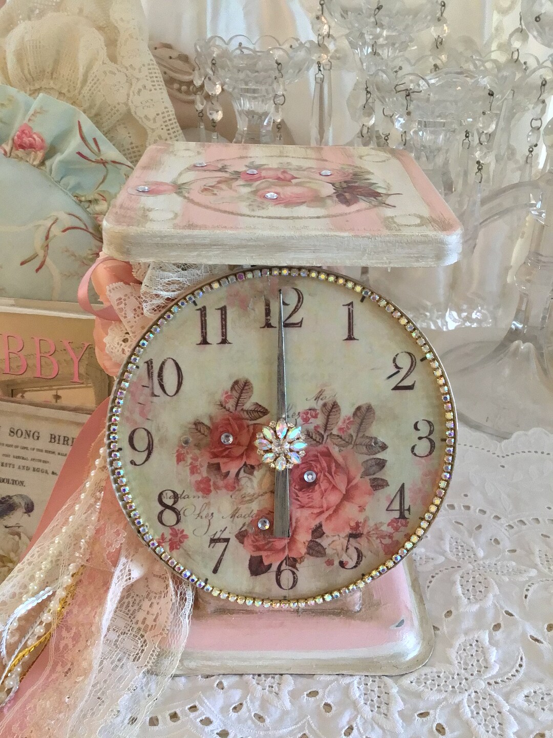 Shabby Pink Kitchen Scale, Family Scale, Advertising Scale, Farmhouse ...