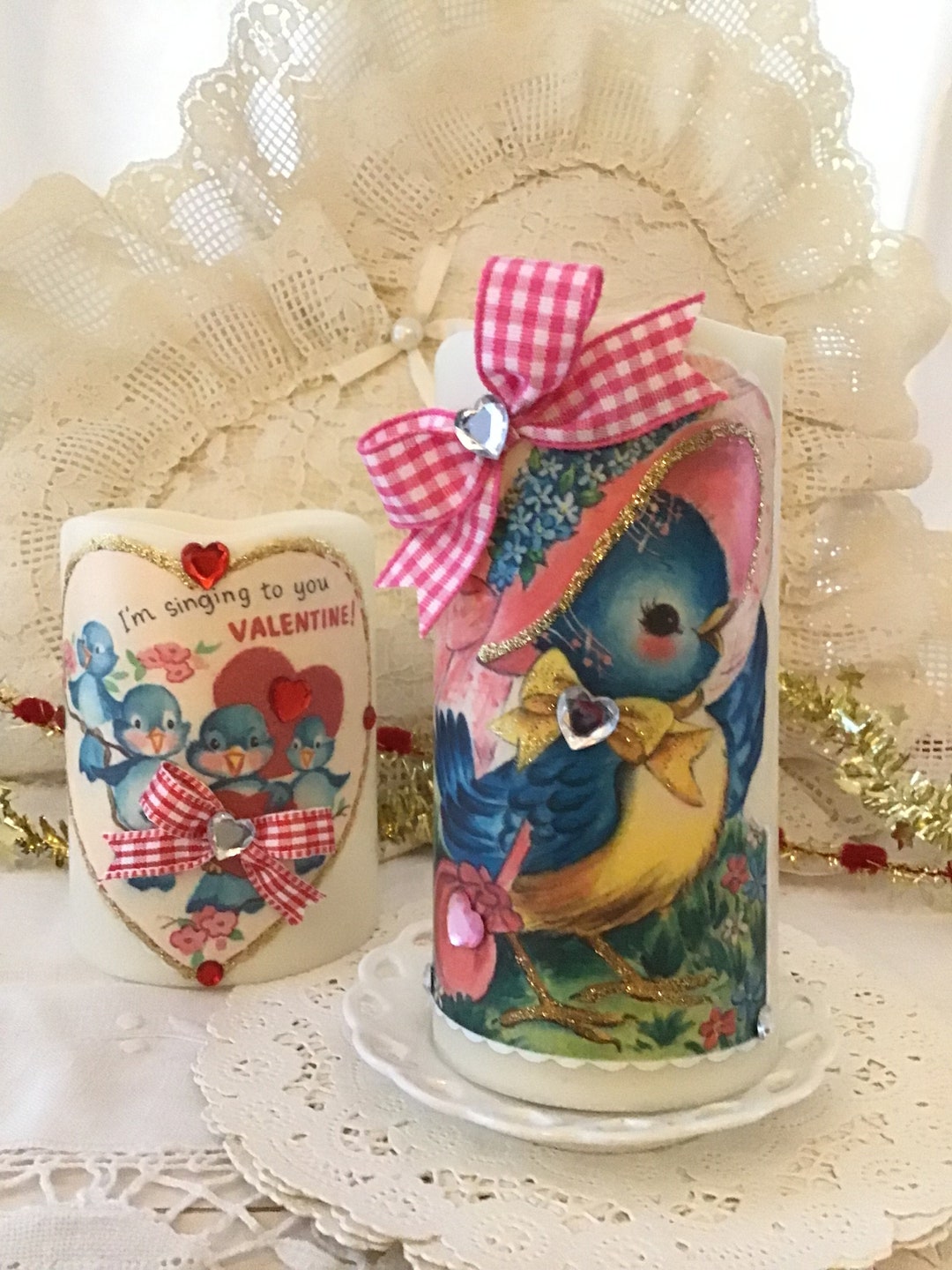 Easter Bluebird Flameless Candle, Vintage Easter Kitsch, Retro Bluebird ...