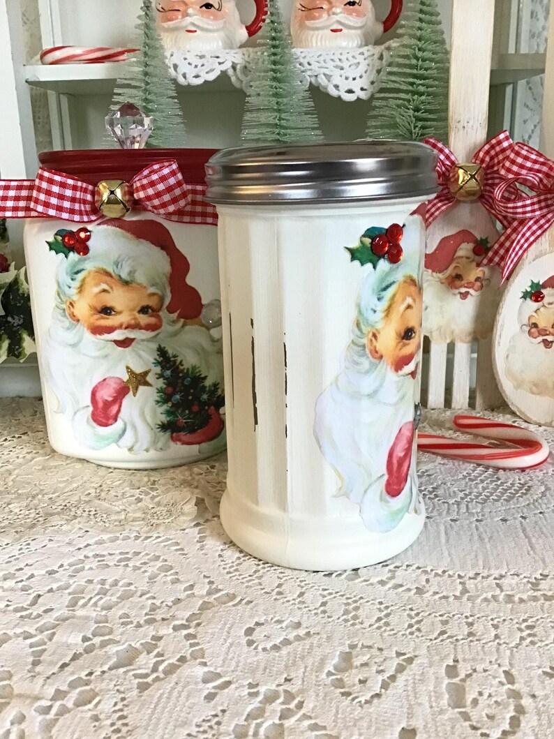 Vintage Christmas Santa Sugar Jar: Retro Kitsch Kitchen Decor - Etsy
