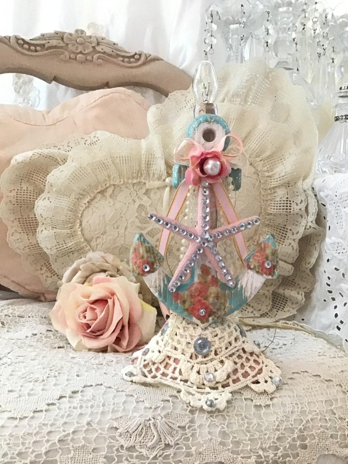 Shabby Nautical Nightlight, Candolier, Window Candlestick, Beach ...