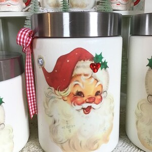 Vintage Christmas Santa Canister Set: Retro Kitsch Kitchen Decor - Etsy