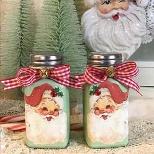 Vintage Winking Santa S&P Shaker Set: Jadeite Style Christmas Kitchen ...