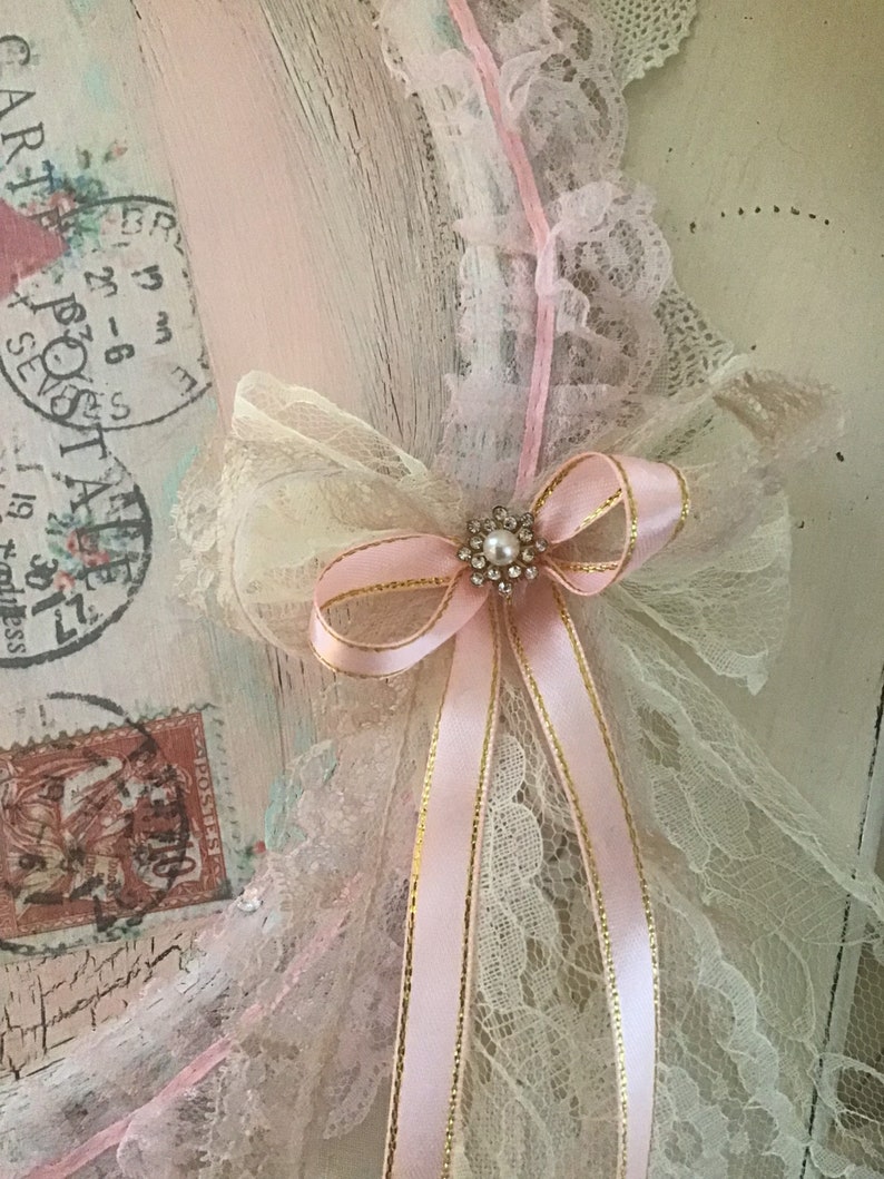 Shabby French Rose Tray Large Round Painted Decorative Tray - Etsy