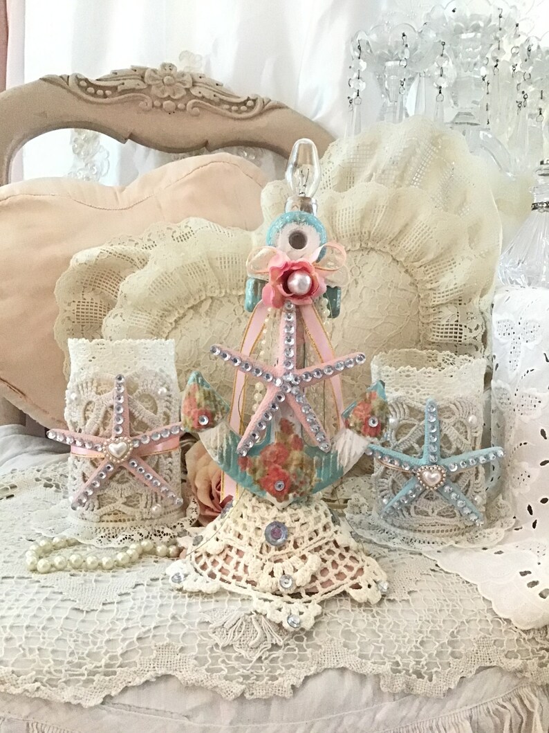 Shabby Nautical Nightlight, Candolier, Window Candlestick, Beach ...