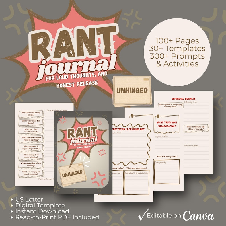 Digital Rant Journal for Anger & Emotional Management | Mental Health ...