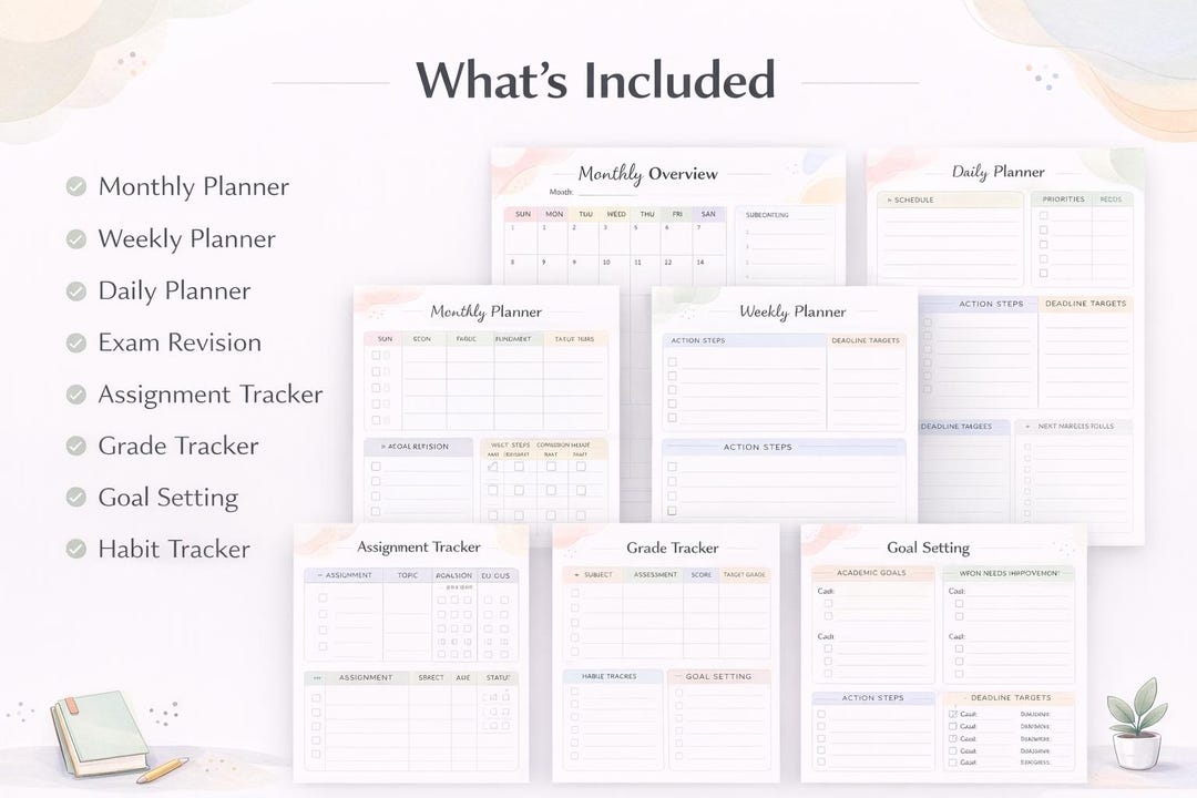 Ultimate Study Planner Printable | Academic Planner PDF | High School ...