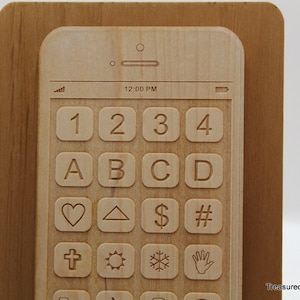 Personalized Phone Toy Wooden Smart Phone - Food Grade Finish - Etsy