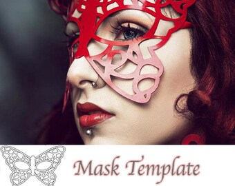 Masquerade Mask TEMPLATE Cosplay DIY Jpg Pdf Downloadable | Etsy
