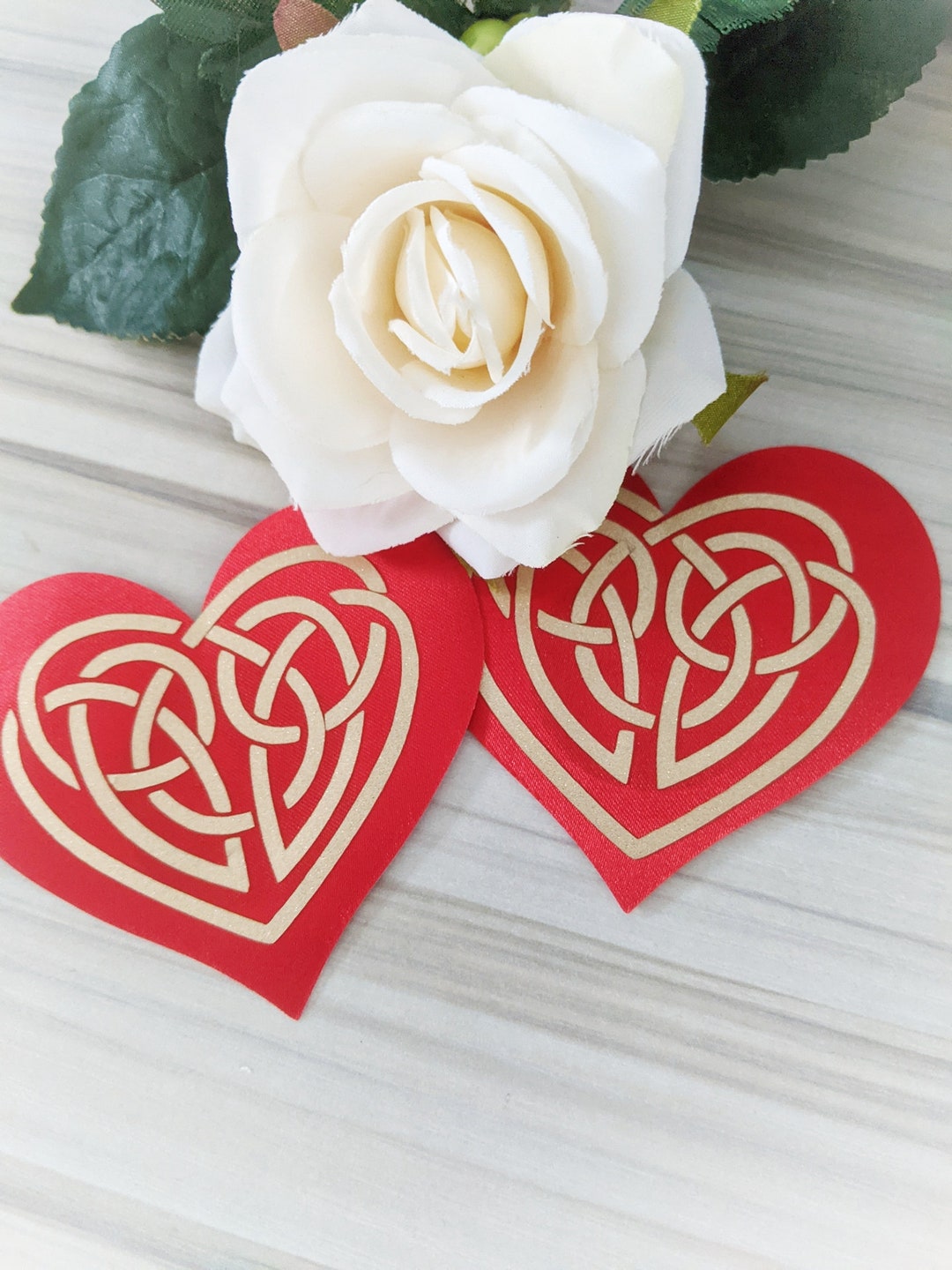 Celtic Heart Pasties Valentine Bra Petals Nipple Stickers Red and Gold ...