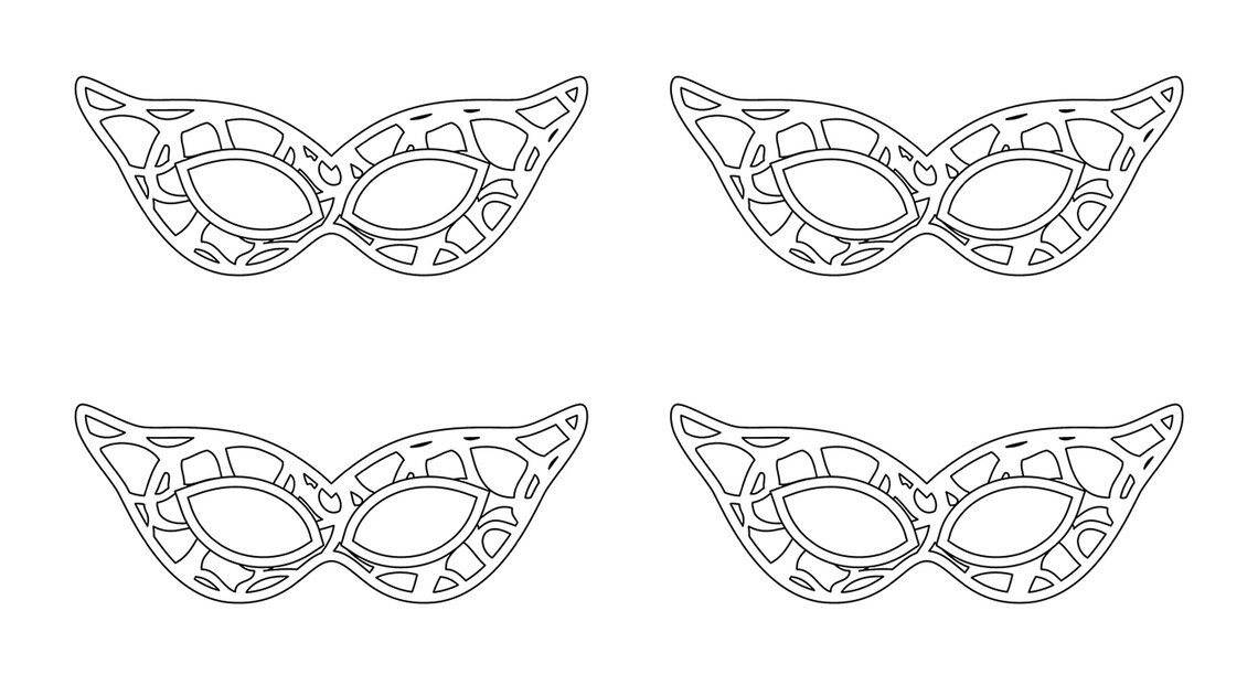 Masquerade Mask TEMPLATE Cosplay DIY Jpg Pdf Downloadable | Etsy