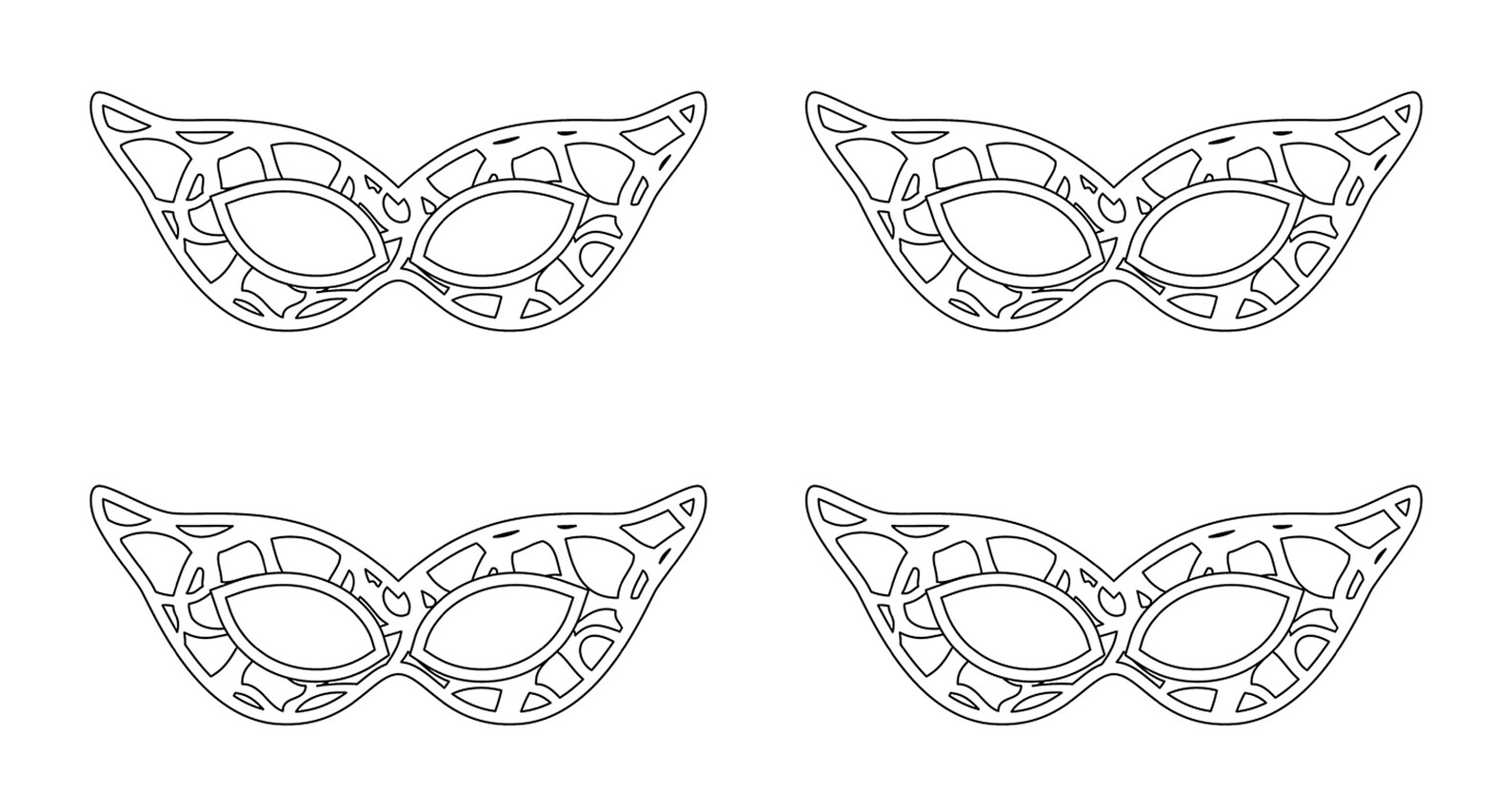 Masquerade Mask TEMPLATE Cosplay DIY Jpg Pdf Downloadable | Etsy