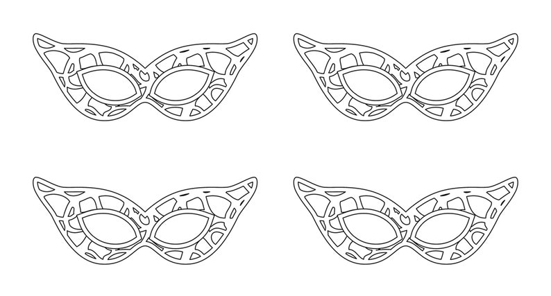 Masquerade Mask TEMPLATE Cosplay DIY Jpg Pdf Downloadable | Etsy