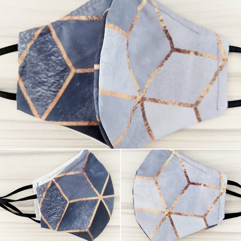 Gradient Cubes Fitted Face Mask With Nose Bridge Adjuster in - Etsy