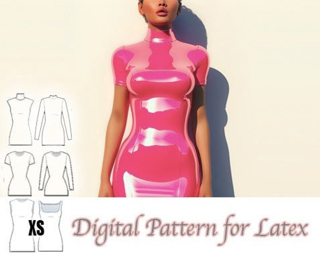 Latex Mini Dress PATTERN Bundle XS Extra Small Digital Template Hand ...