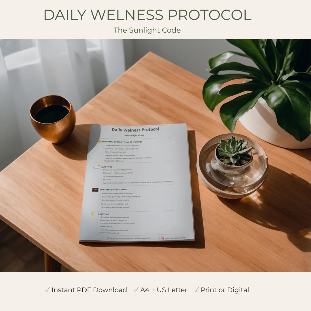 Daily Wellness Checklist Printable Morning Evening Routine Planner Self ...