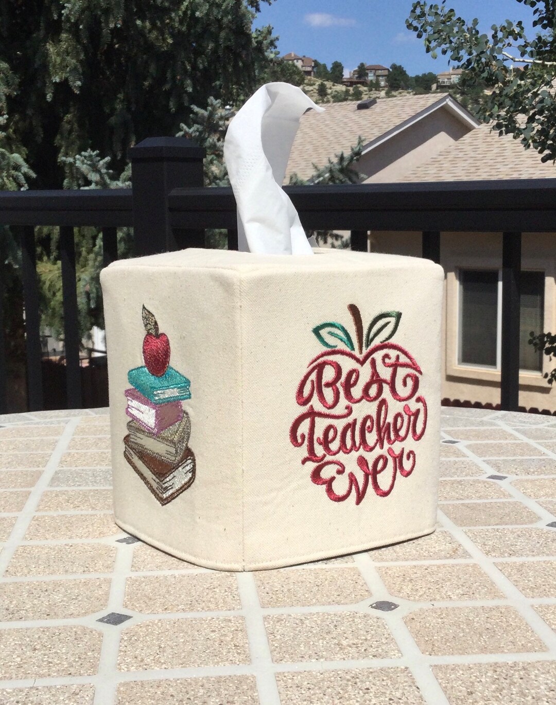 Teacher Machine Embroidery Designs Stitched on Natural Colored - Etsy