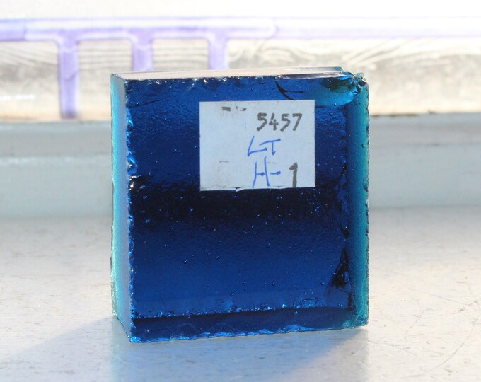 Vintage Blenko Glass Blue Color Sample Block Art Supply 5457LT H1 - Etsy
