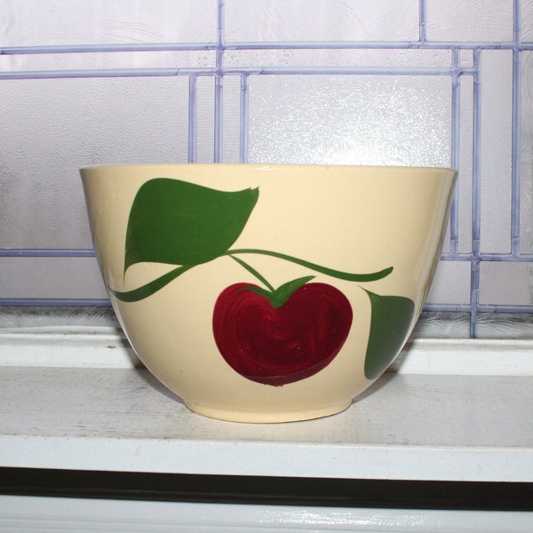 Antique Apple Pottery Bowl - Etsy