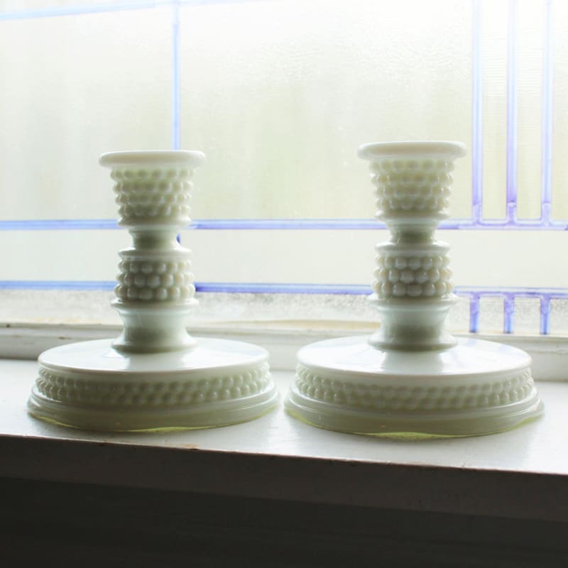 Milk Glass Candlestick Holder - Etsy