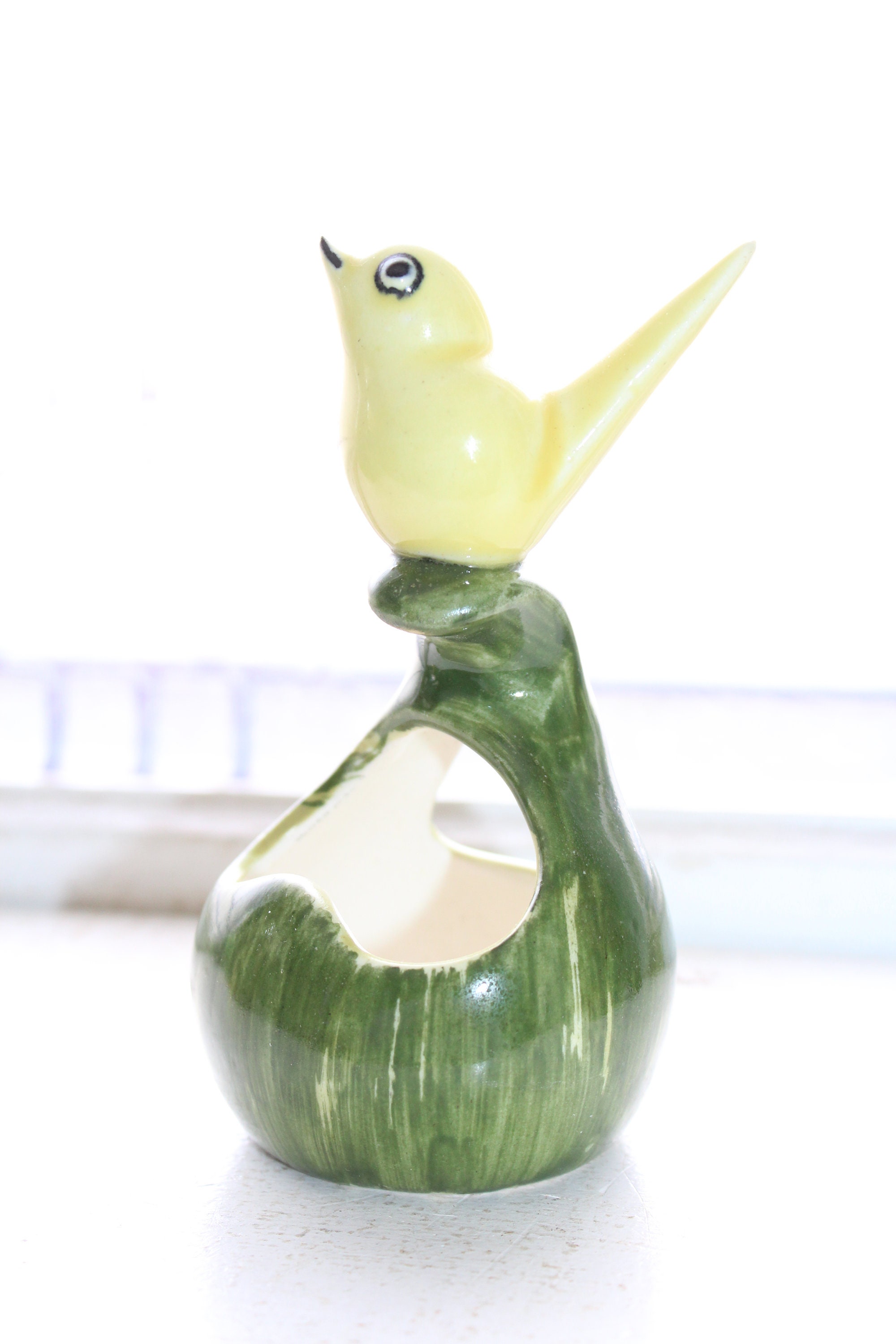 Vintage Pottery Yellow Bird Candy Dish