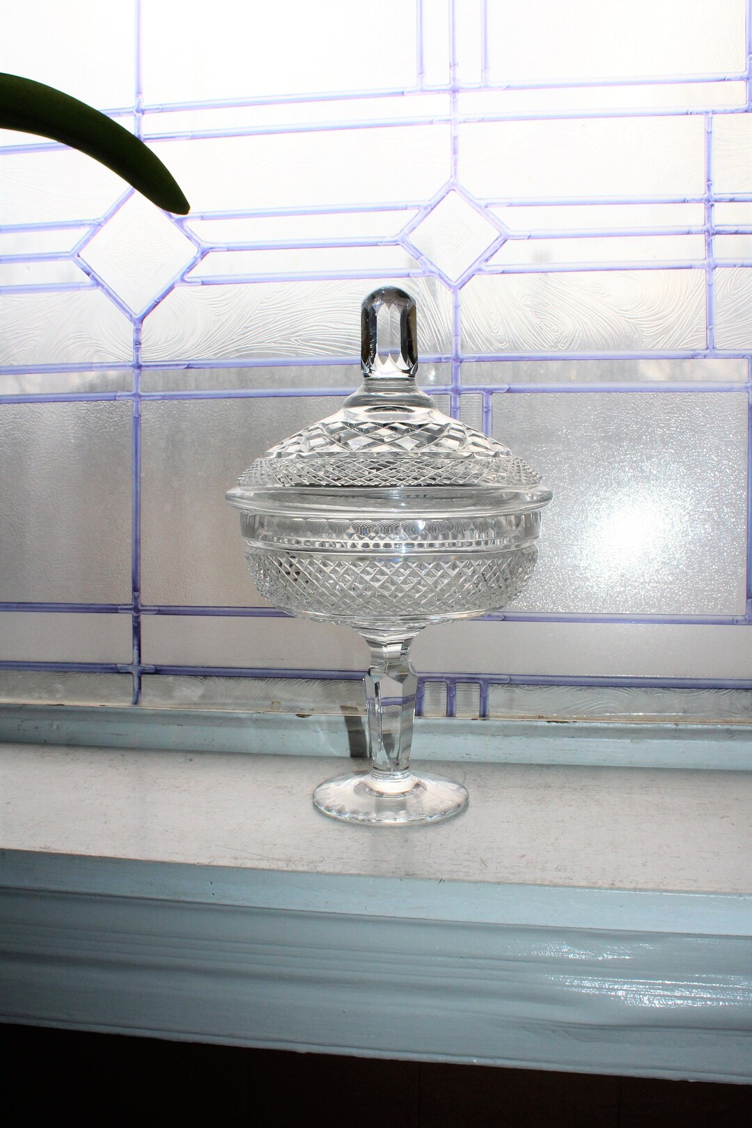 Vintage Crystal Compote With Lid - Etsy