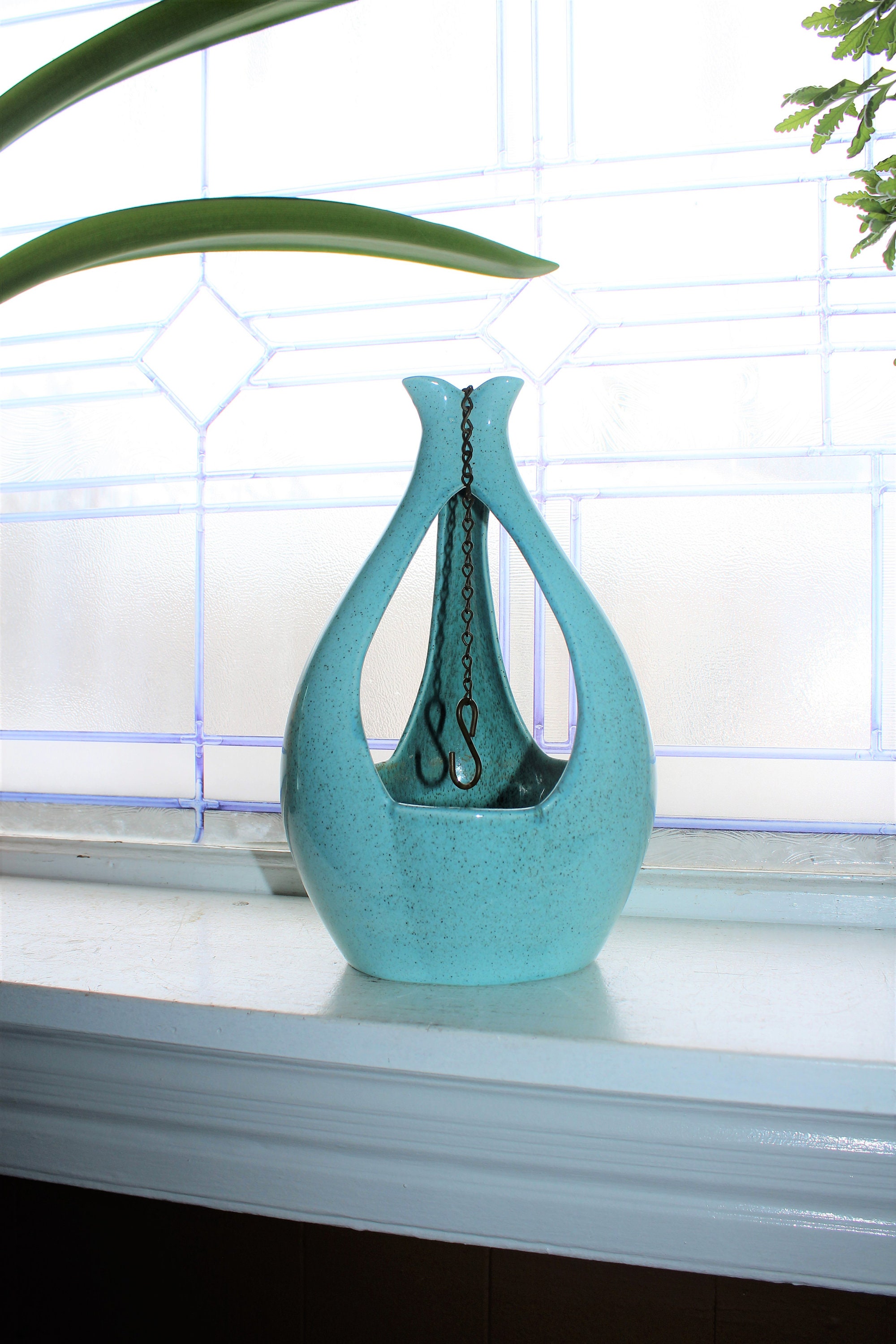 Eames Era Mid Century Red Wing Hanging Planter M-1487 by Charles Murphy