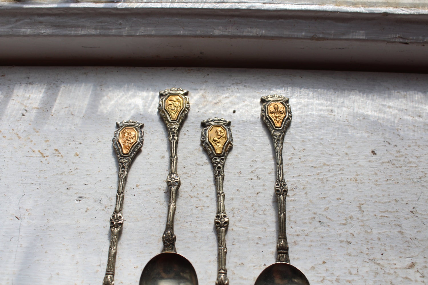 4 Vintage Collector Spoons Italy