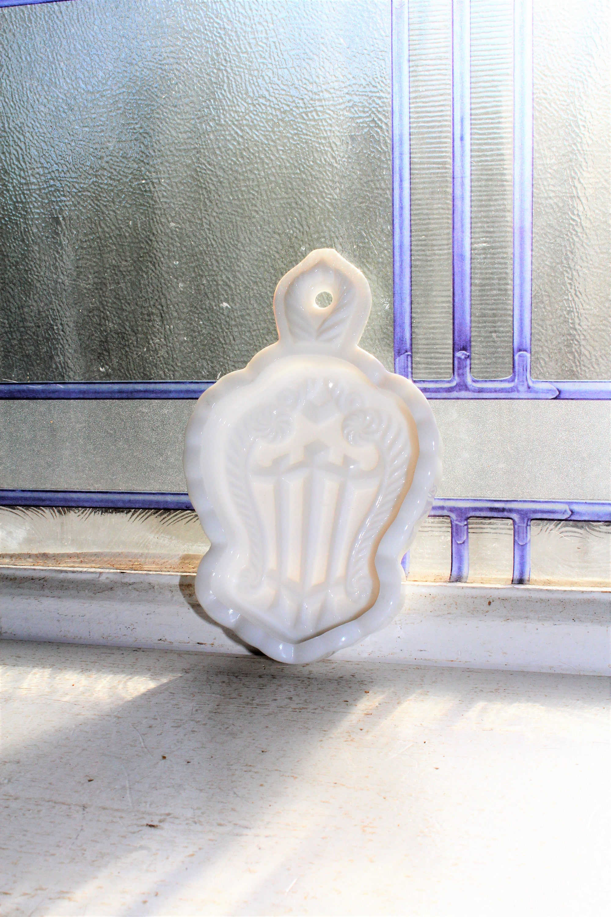 Vintage Milk Glass Harp Ashtray Imperial Glass 1960s