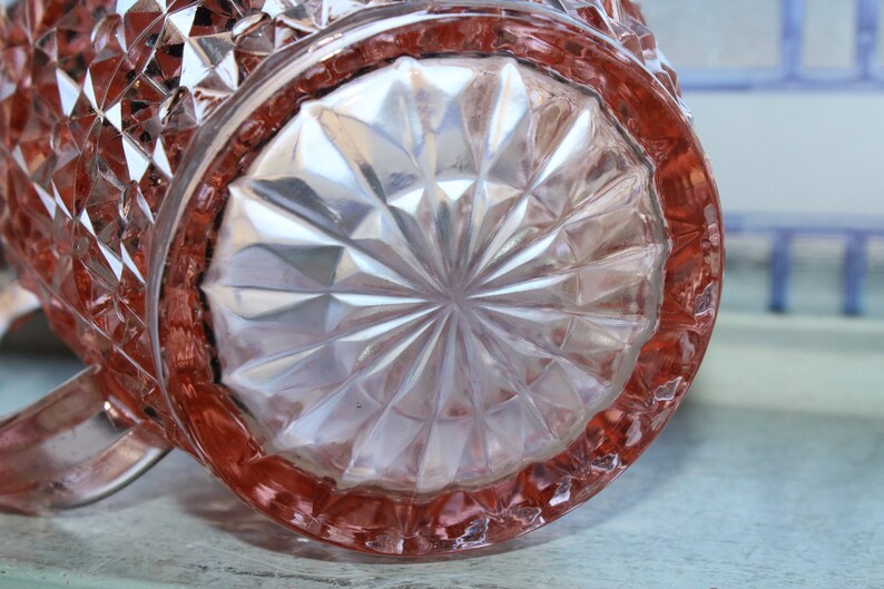 Vintage Pink Depression Glass Pitcher Holiday Buttons and Bows - Etsy