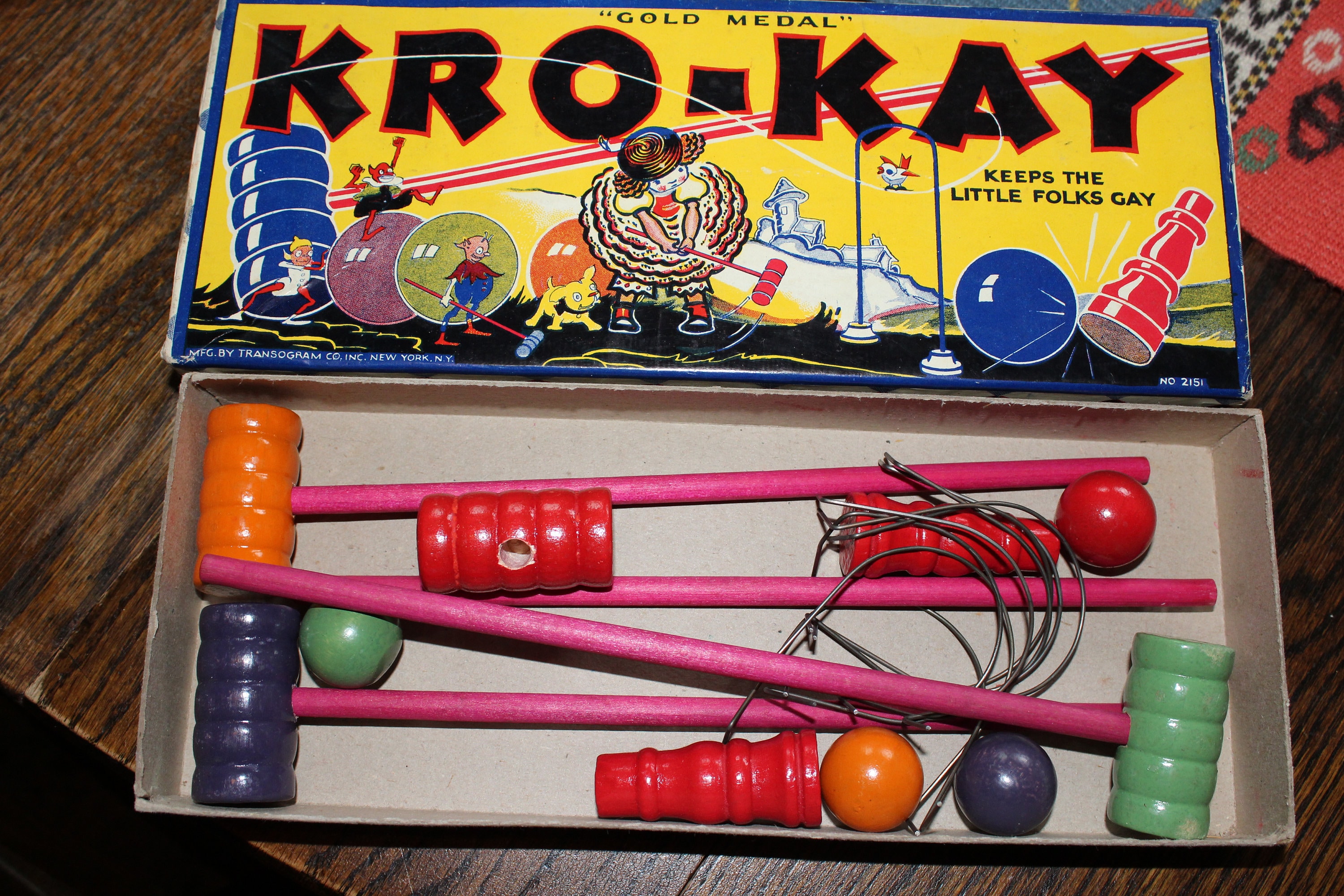 Antique Toy Kro-Kay Game Croquet Vintage 1920s