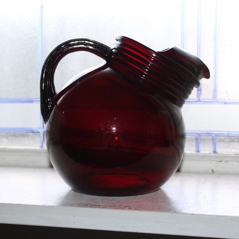 Red Depression Glass - Etsy