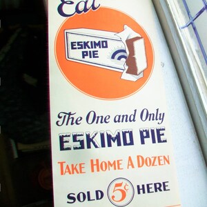 Vintage 1920s Eskimo Pie Paper Sign Ice Cream Sign - Etsy