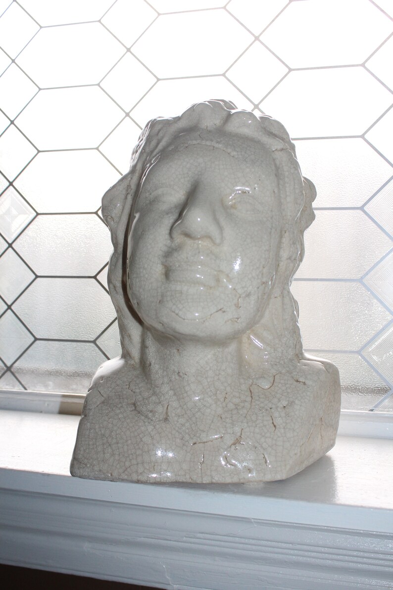 Vintage Studio Art Pottery Bust Statue of a Woman - Etsy