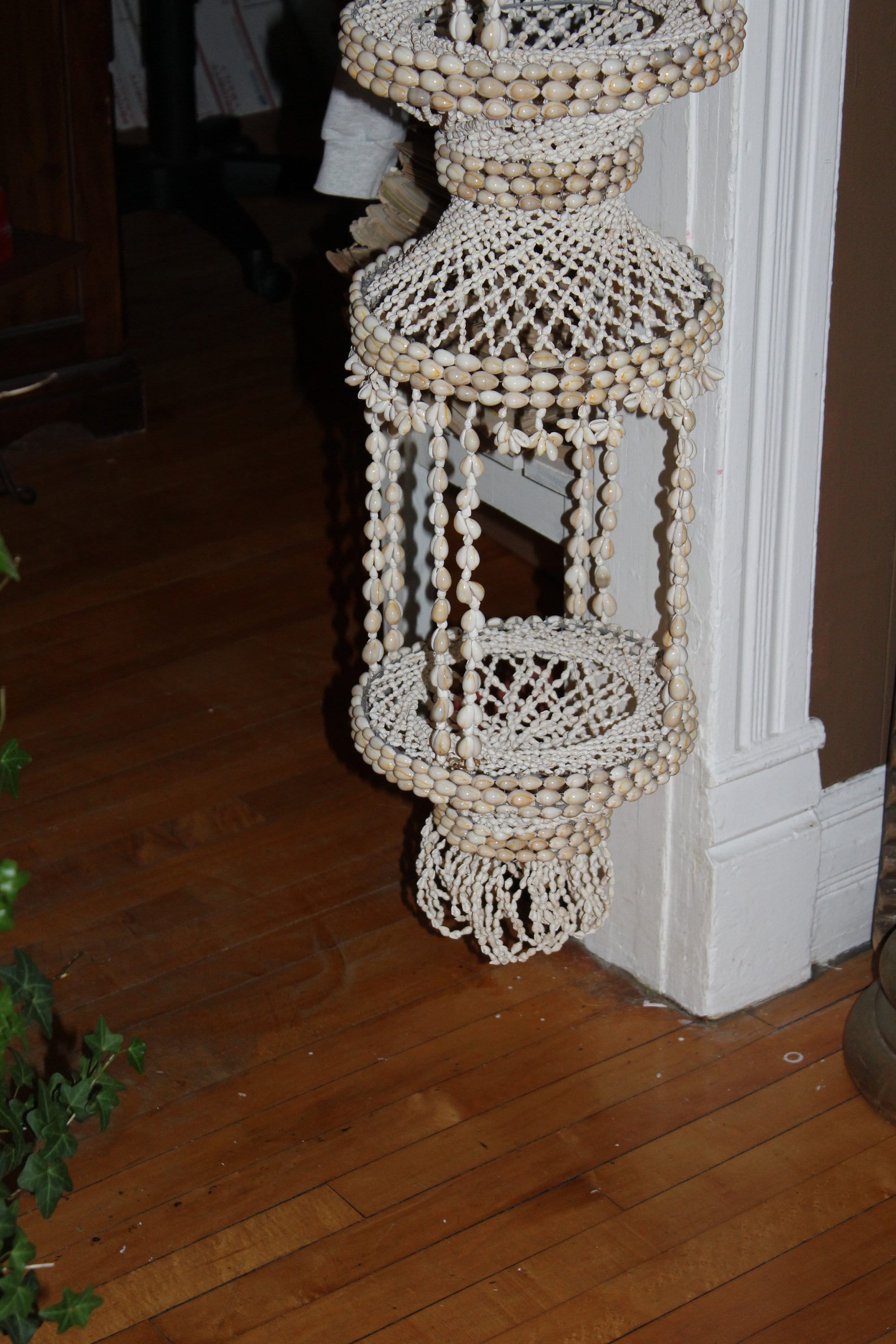 Huge 74 Hanging Shell Plant Hanger Planter Holder Sea Shell Art 1970s