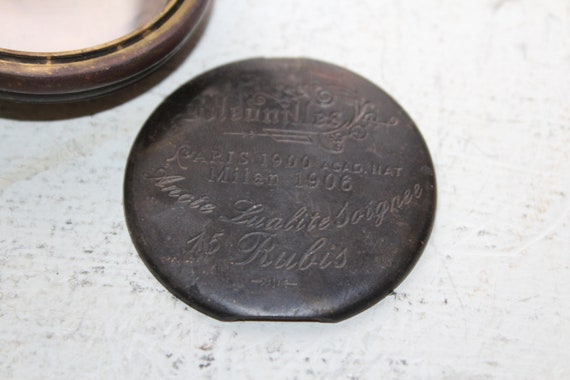 Ornate Antique Enameled Brass Pocket Watch Case - Gem