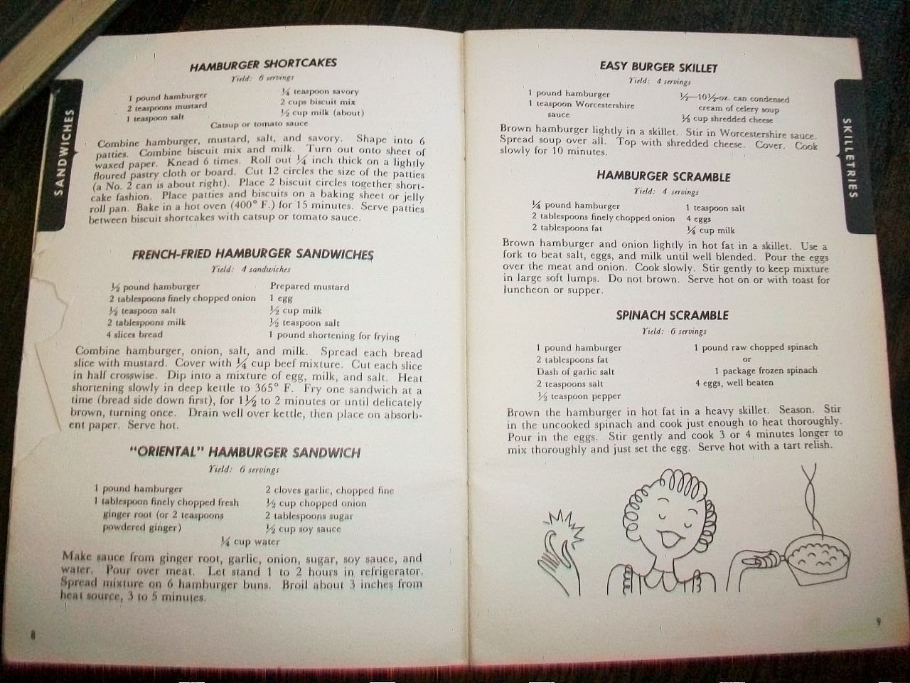 Our Best Hamburger Recipes 1940s Vintage Cookbook Swift and Company