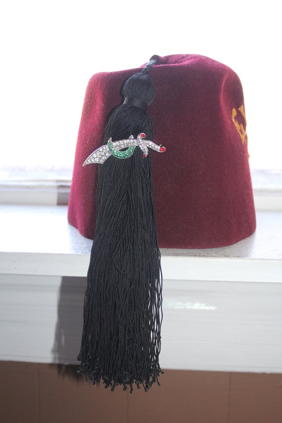 Vintage El Riad Masonic Fez Hat Shriners - Gem