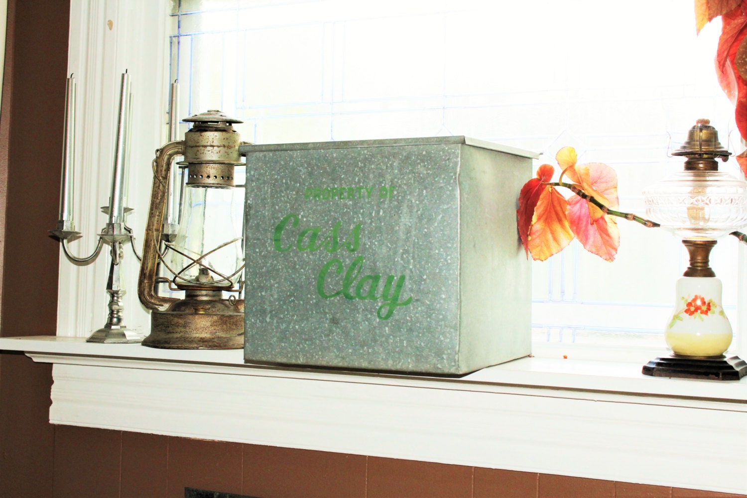 Vintage Metal Milk Delivery Box Cass Clay Farmhouse Decor