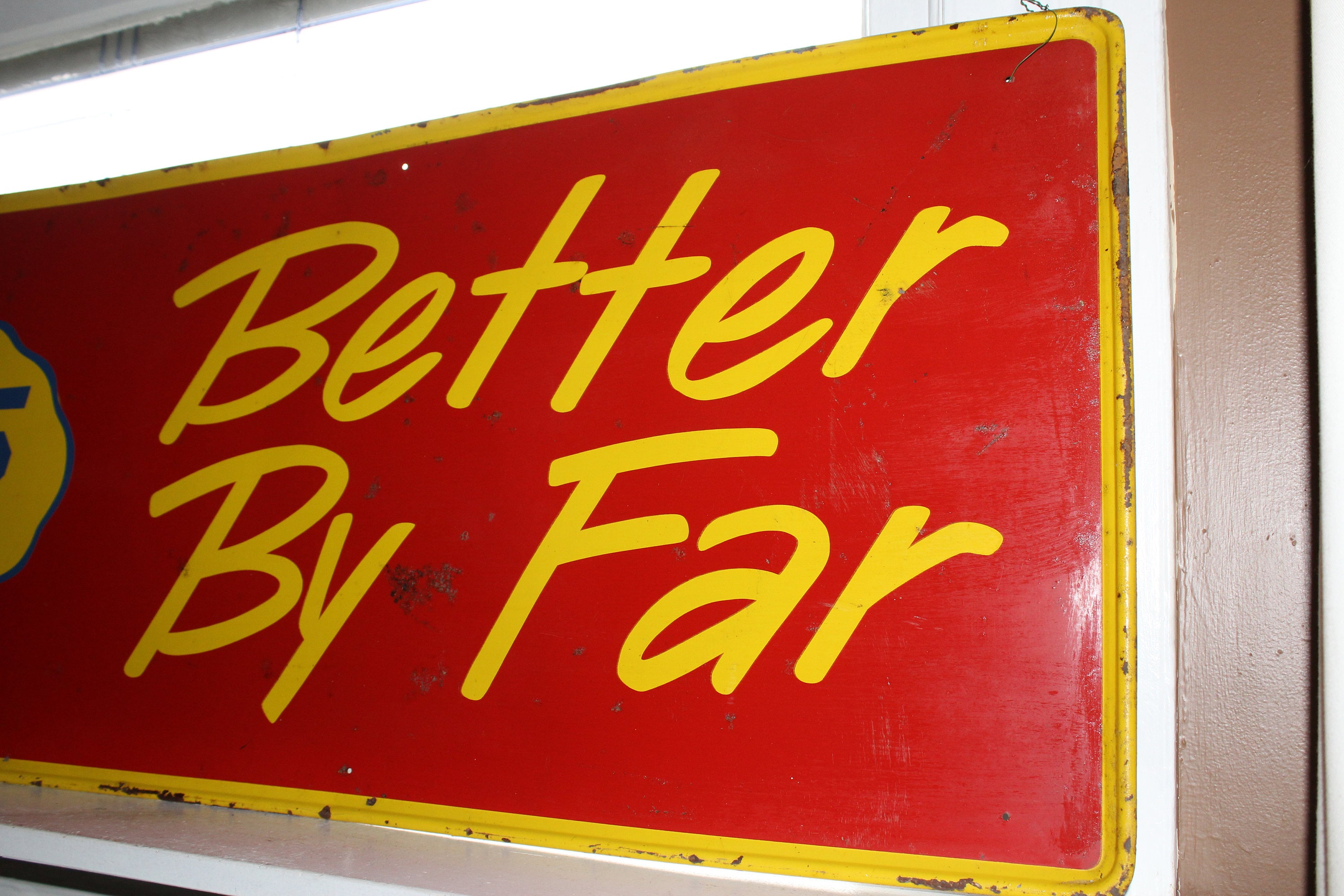 Large Vintage Tin Sign Eddy's Bread Red and Yellow Store Display