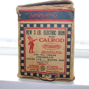 Antique Clothes Iron Hotpoint With Original Box Laundry Room Decor - Etsy